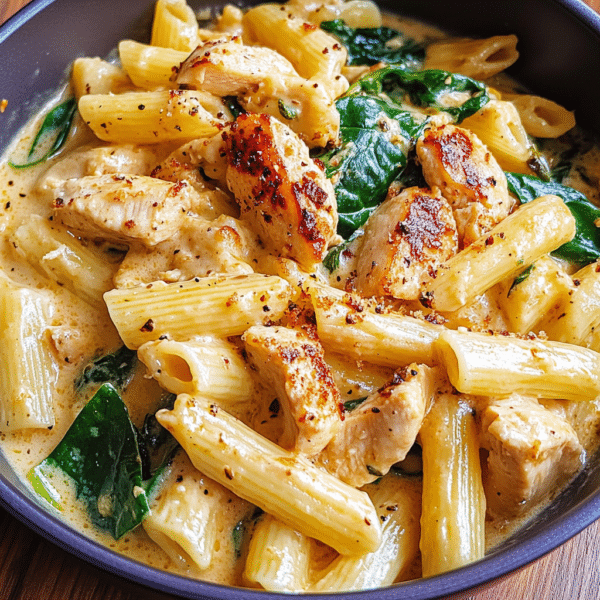 Asiago Chicken Pasta with Spinach - My Homestyle Recipes