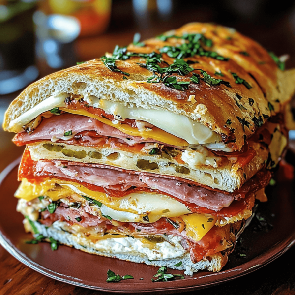 Classic Italian Muffuletta Sandwich